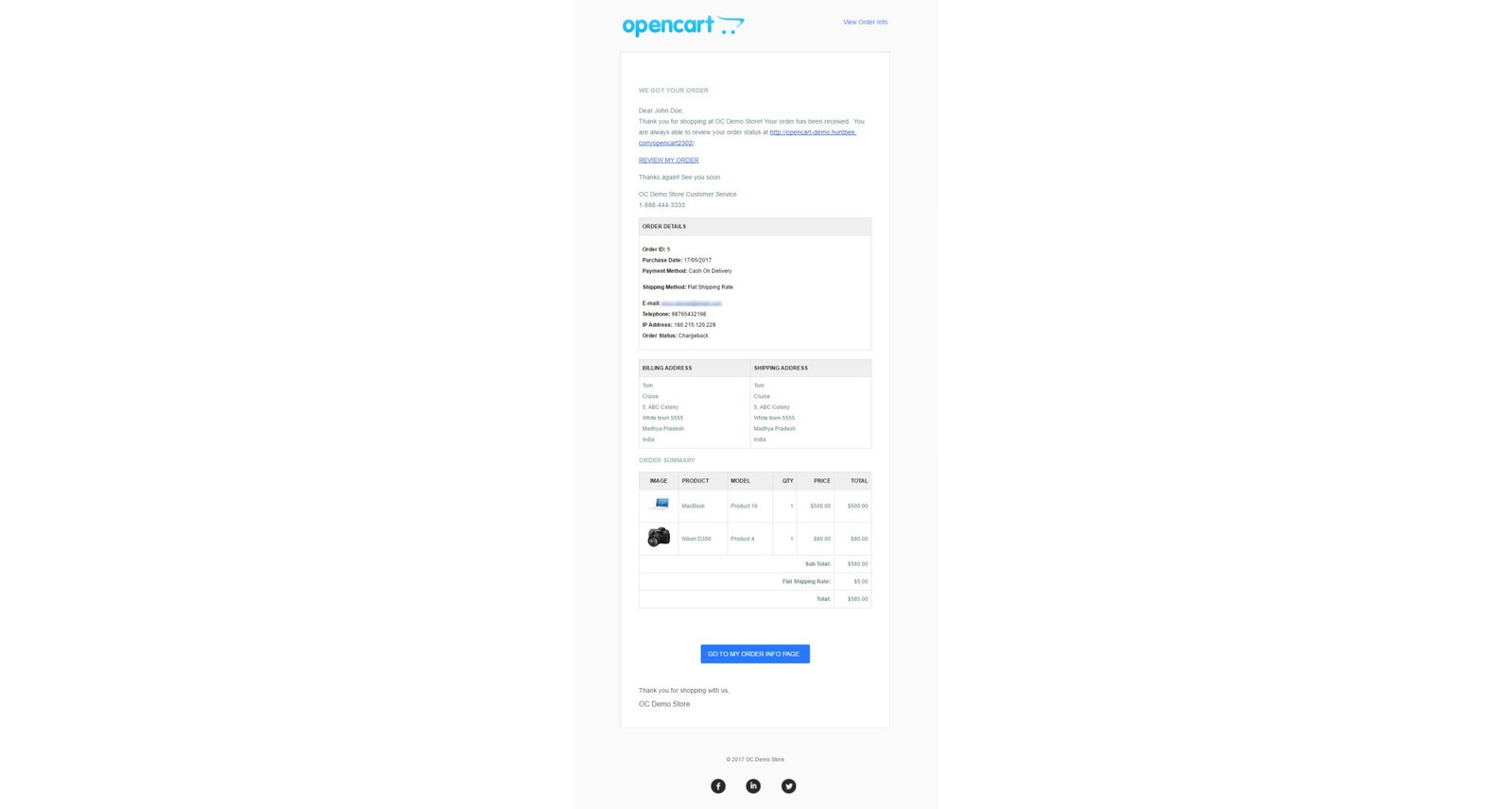 OpenCart Professional Order Status Email Designer 5 | Huntbee